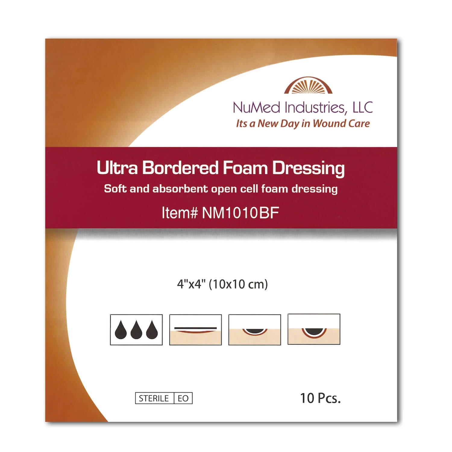 Bordered Foam Dressing 4x4 (10 ct.) | BODYARMOR MEDICAL SUPPLIES