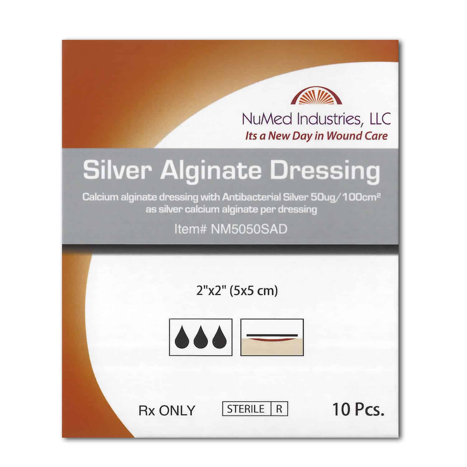 Calcium Alginate with Silver 2x2 (10 ct.) | BODYARMOR MEDICAL SUPPLIES