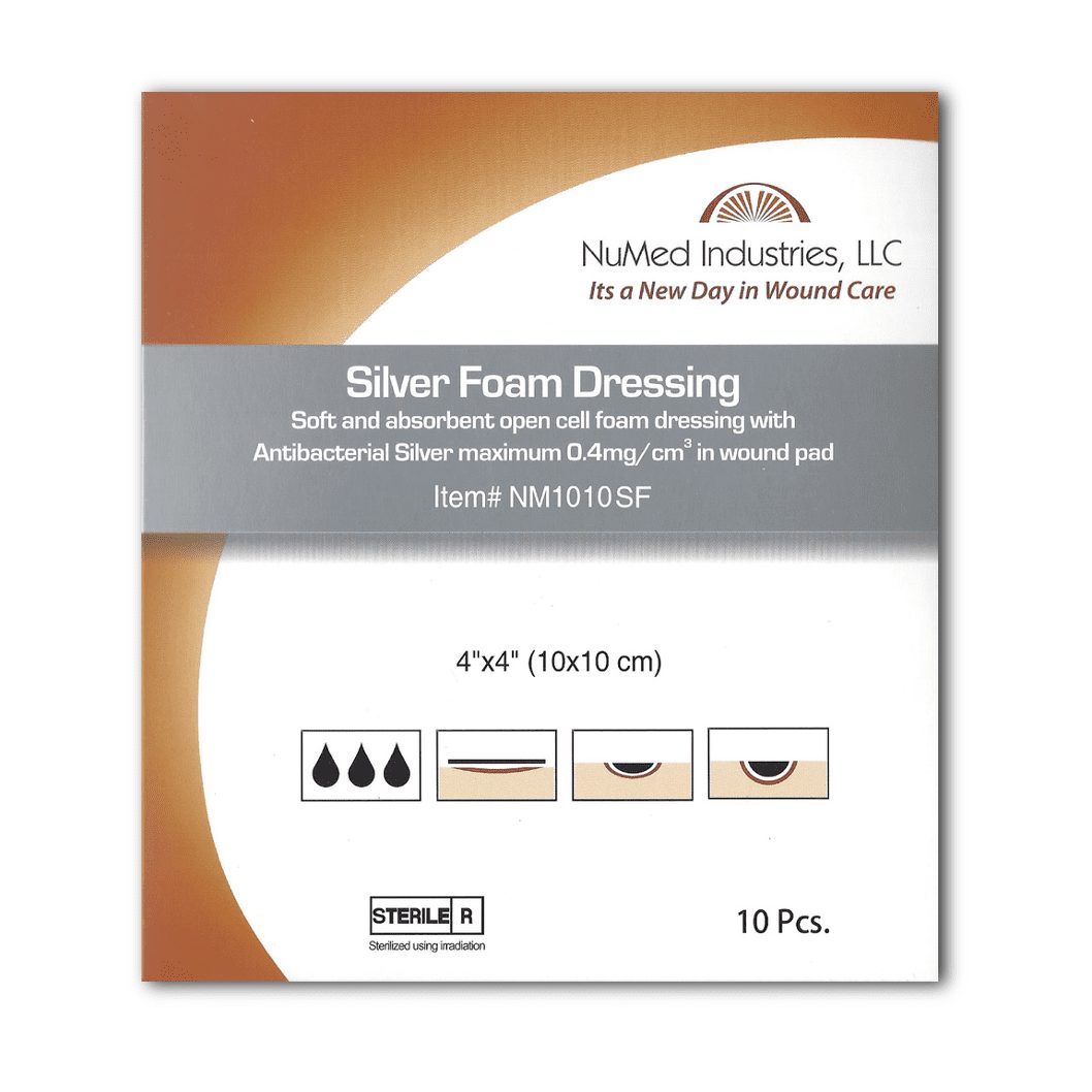 Silver Foam Dressing 4x4 (10 ct.) | BODYARMOR MEDICAL SUPPLIES